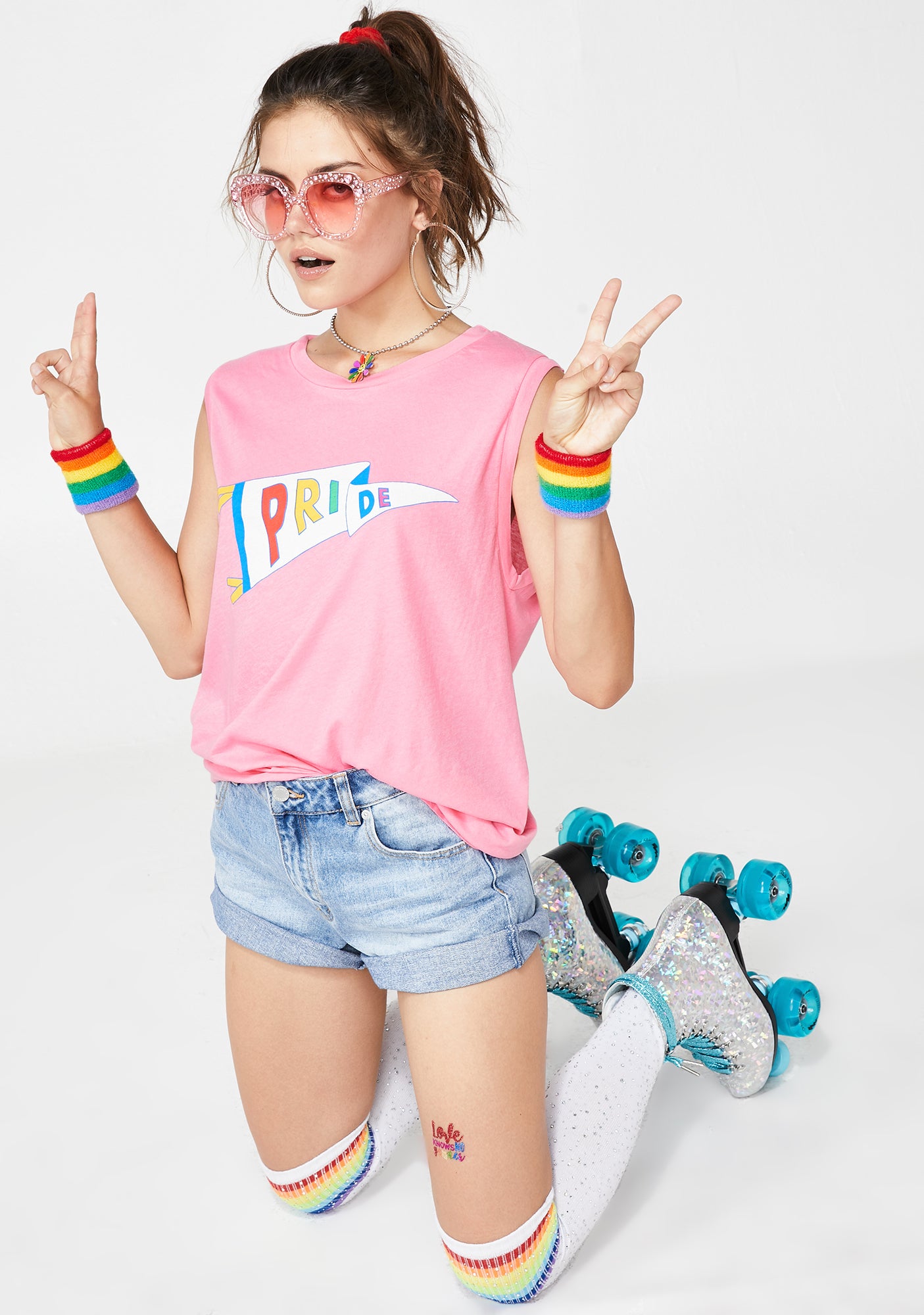 Pride Flag Muscle Tank – Dolls Kill