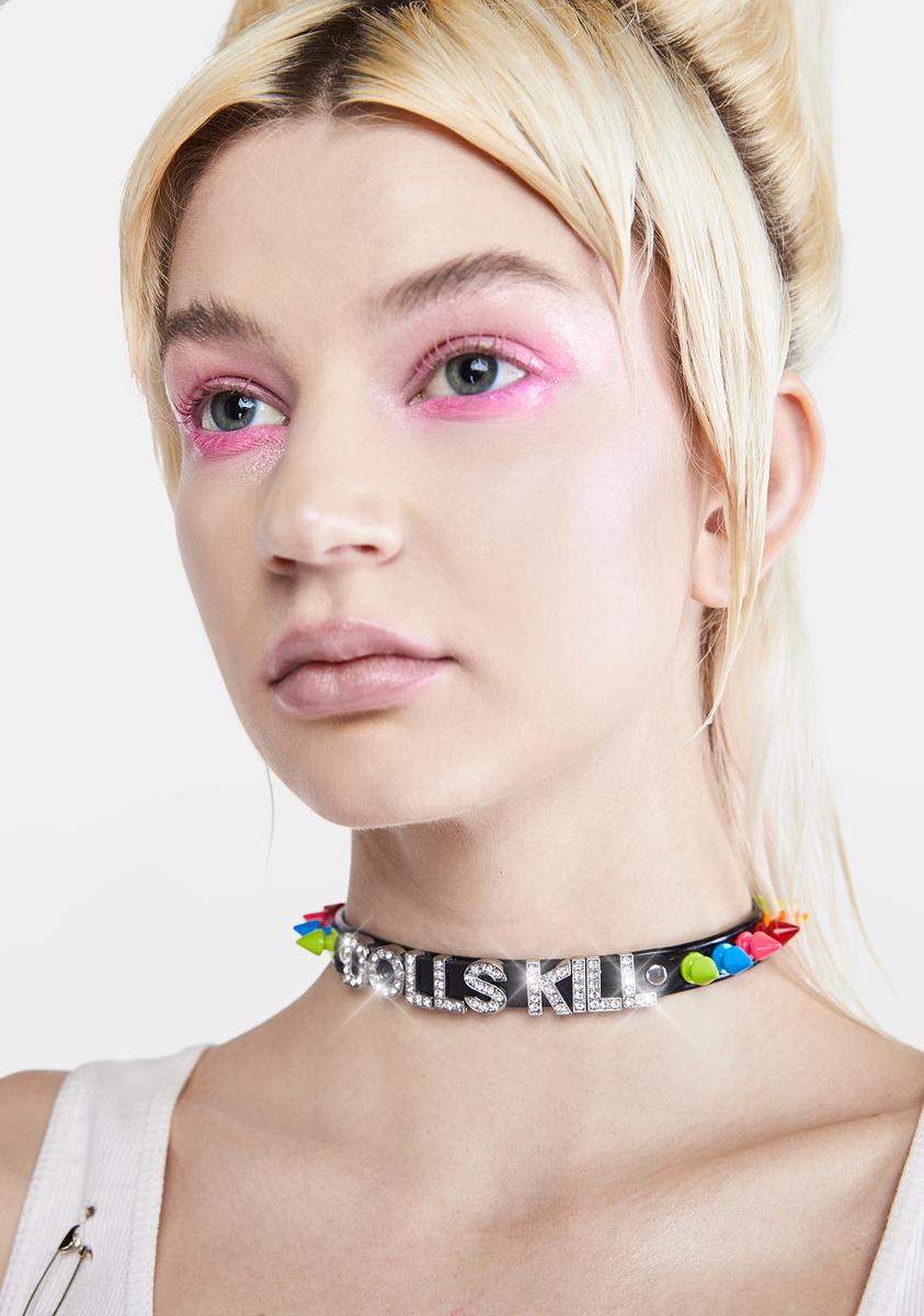 Dolls Kill X NastyGem Rainbow Dolls Kill Spiked Choker