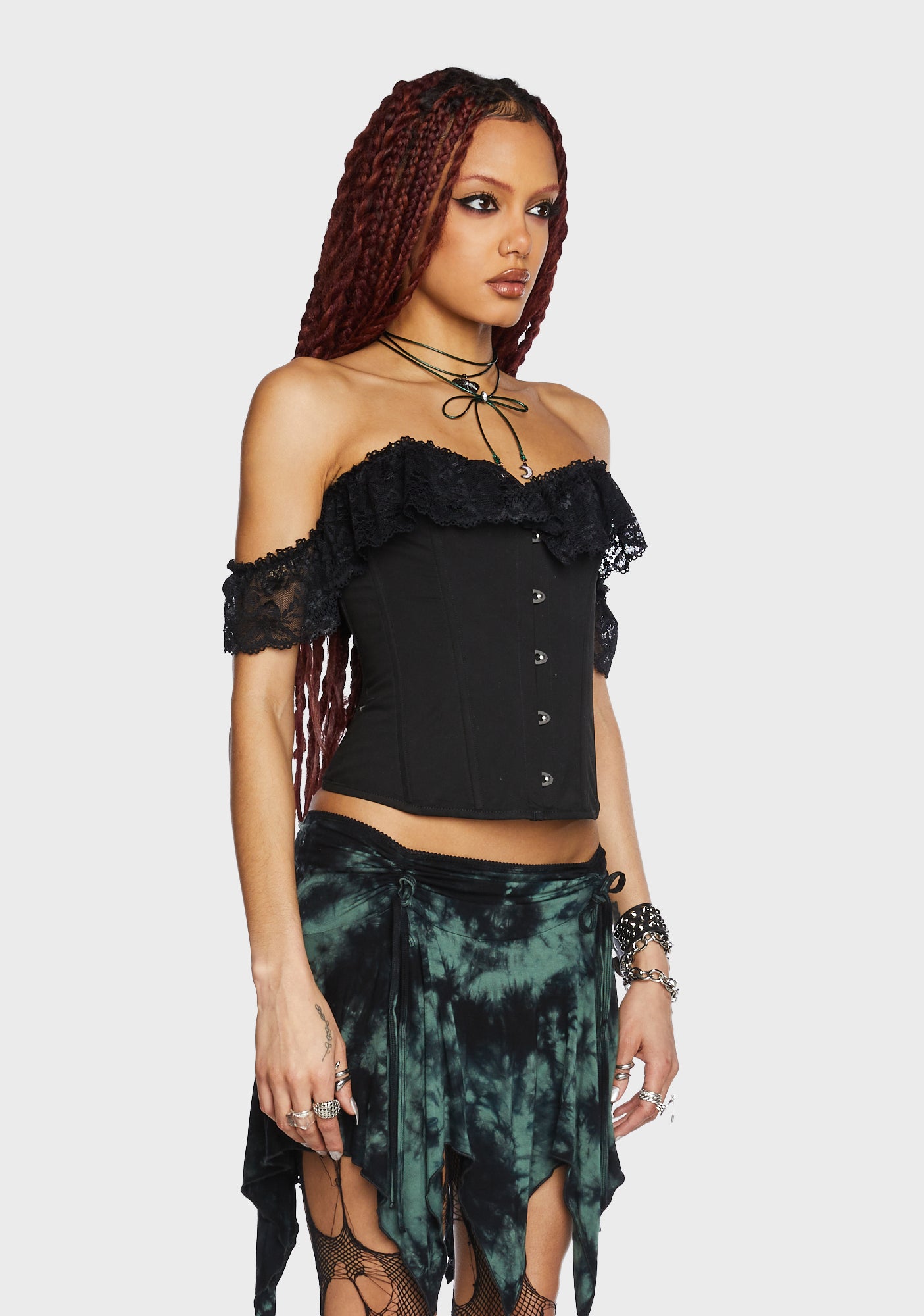 Widow Satin Lined Lace Trim Strapless Corset Top - Black – Dolls Kill