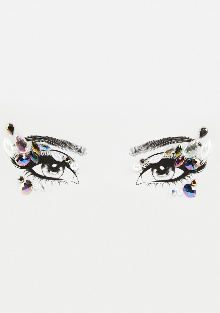 Gem Crystal Rhinestone Eye Stickers - Multi – Dolls Kill