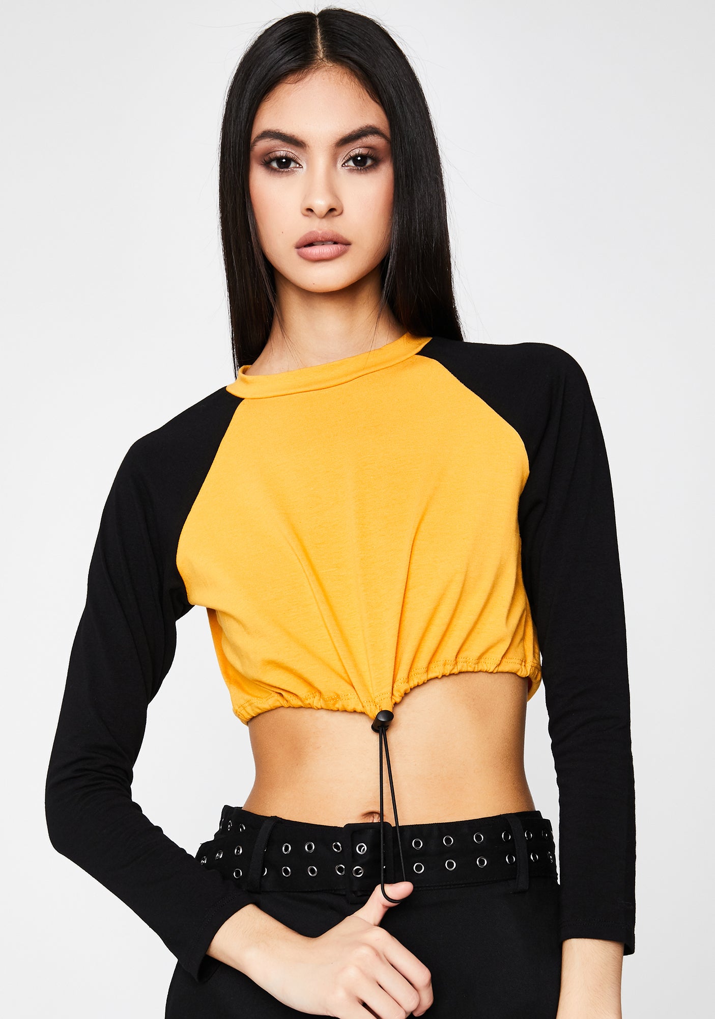 Drawstring Crop Raglan Top – Dolls Kill