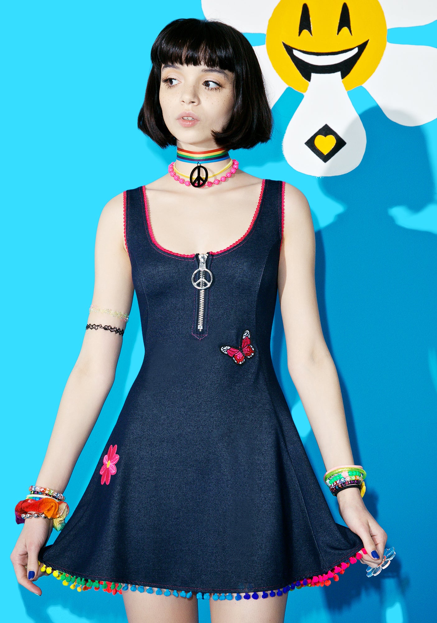 Magic Trip Patched Skater Dress – Dolls Kill