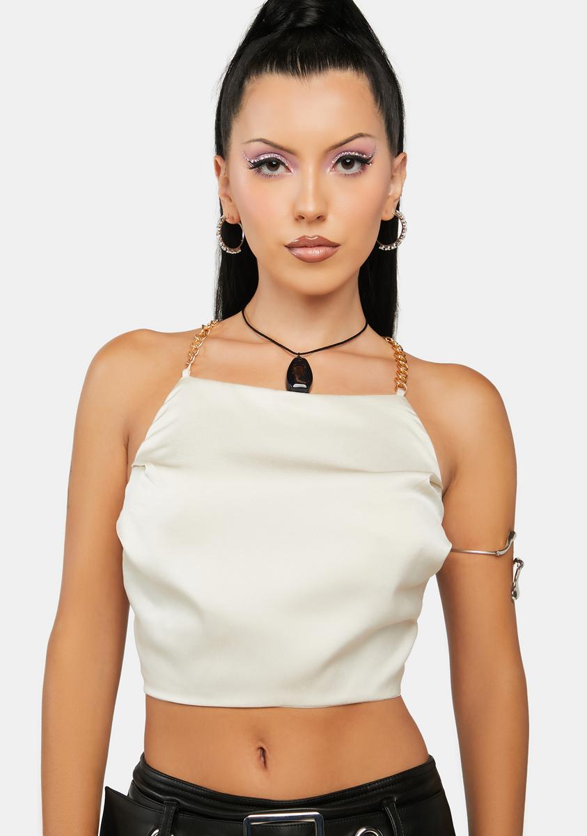 Chain Halter Crop Top - Gray – Dolls Kill