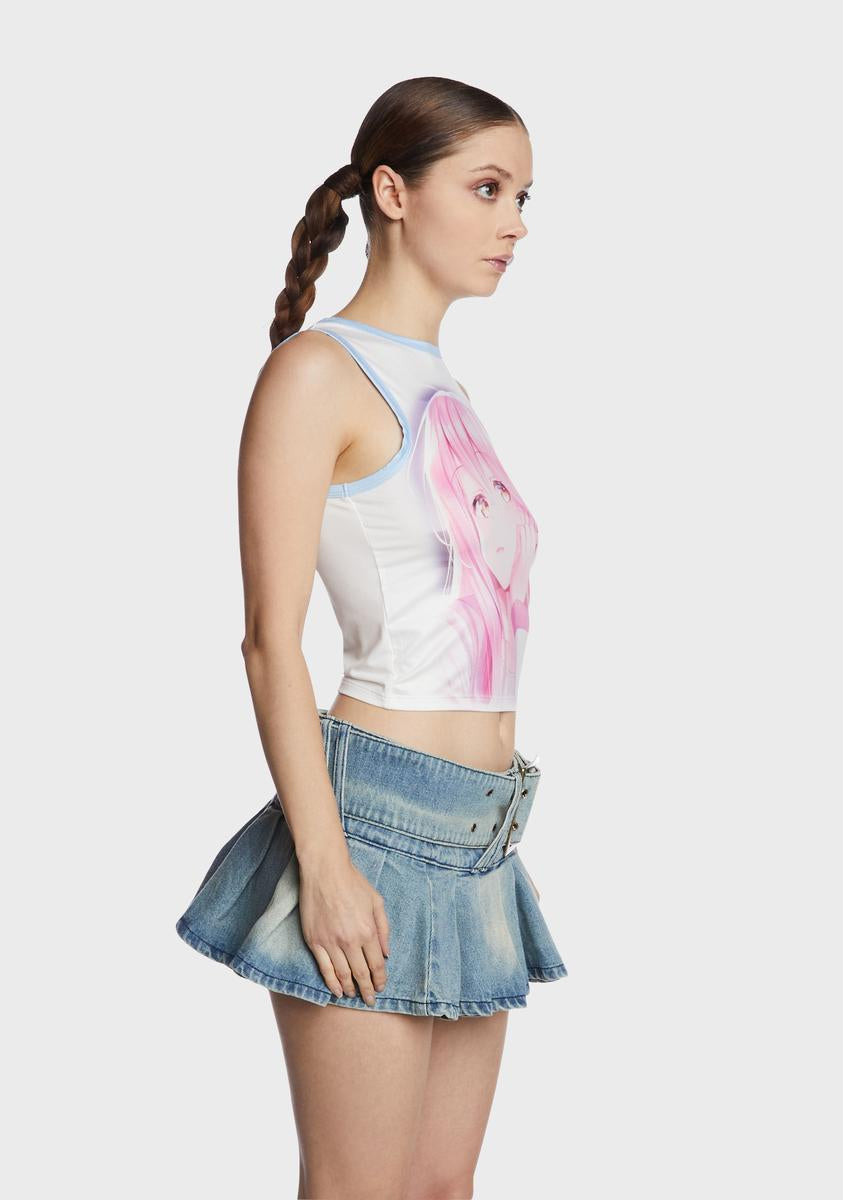 NGOrder Anime Graphic Crop Tank Top - Pink – Dolls Kill