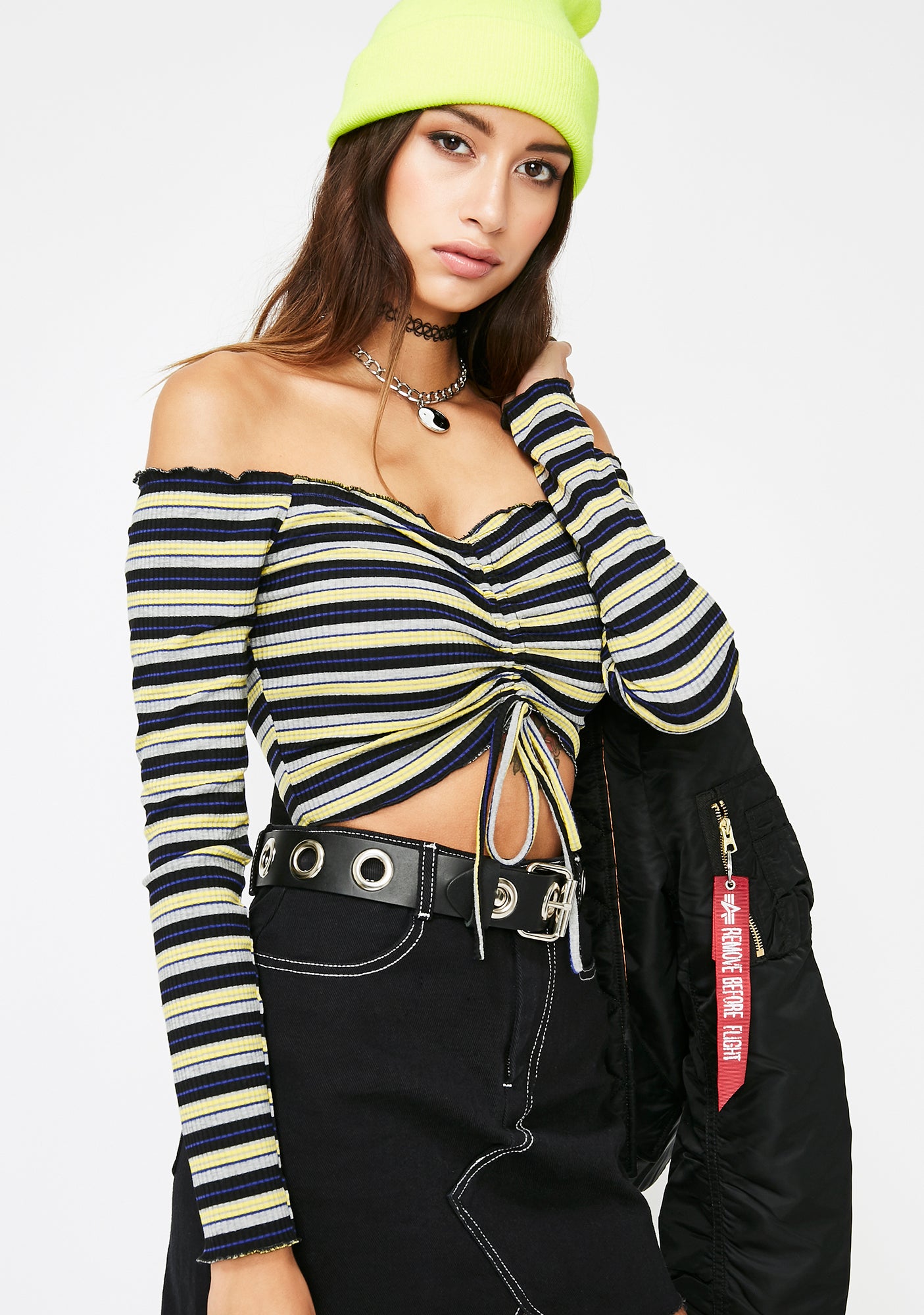 Midnight Hit My Line Crop Top – Dolls Kill