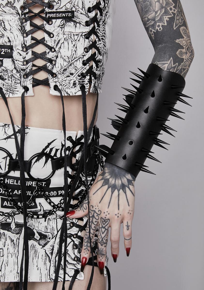 Funk Plus Long Spiked Forearm Shield - Black – Dolls Kill