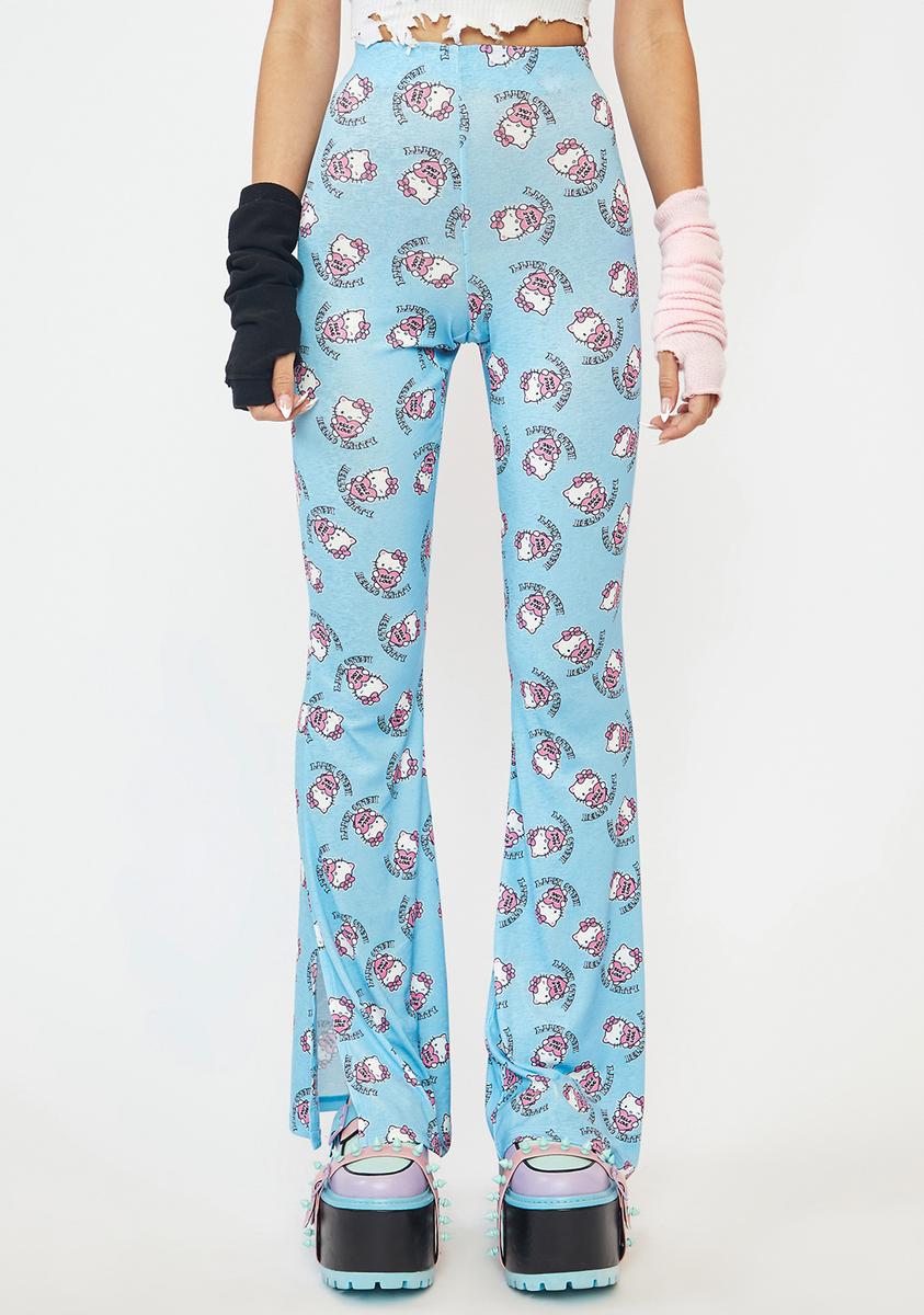 NGOrder Hello Kitty Self Love Repeat Print Flares – Dolls Kill