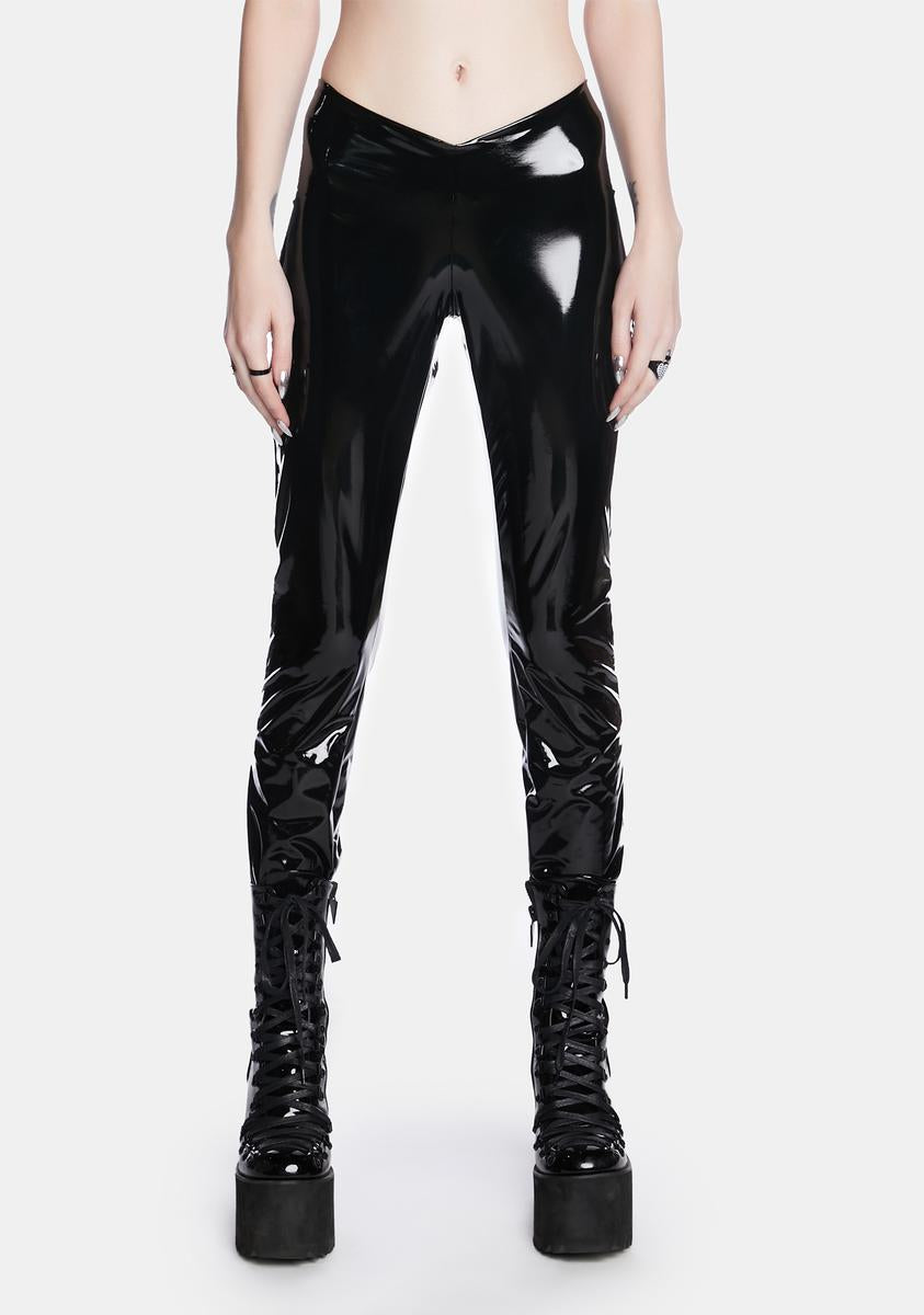 Low Rise Vinyl Leggings - Black – Dolls Kill