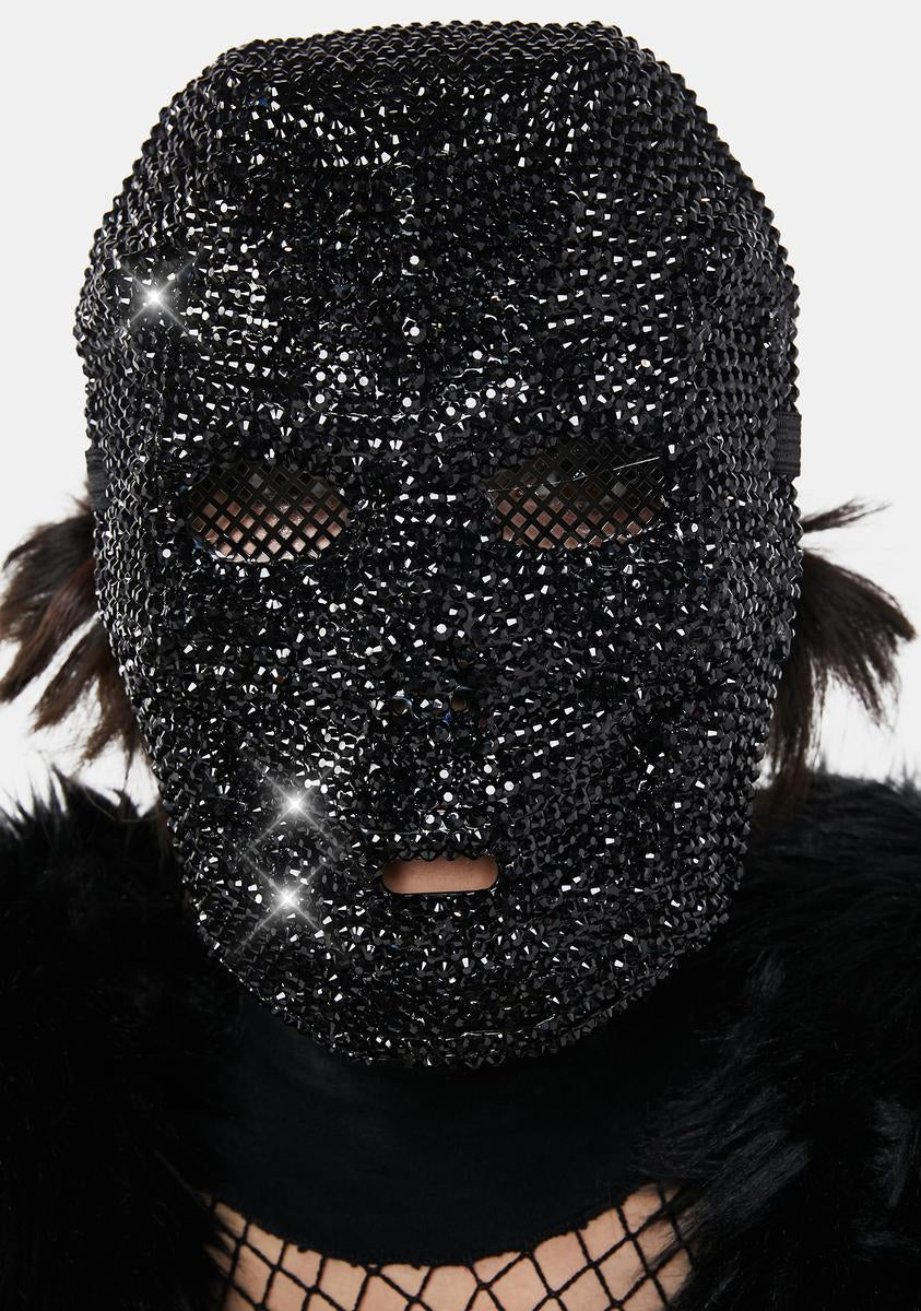 Rhinestone Skull Full Face Mask - Black – Dolls Kill