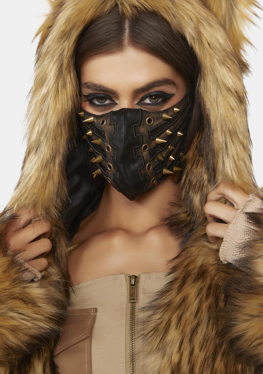 Devil Fashion Vegan Leather Spiked Mask - Black – Dolls Kill