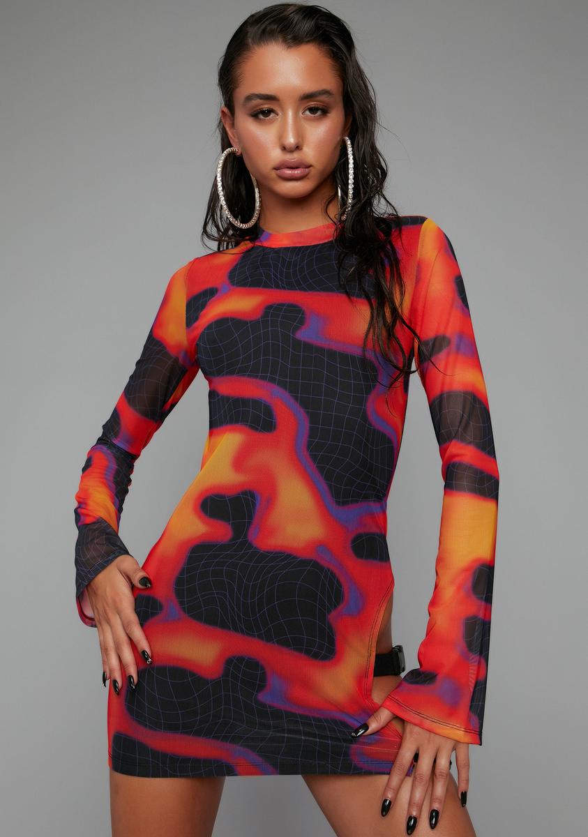 Poster Grl Heatmap Print Cut Out Bodycon Dress – Dolls Kill