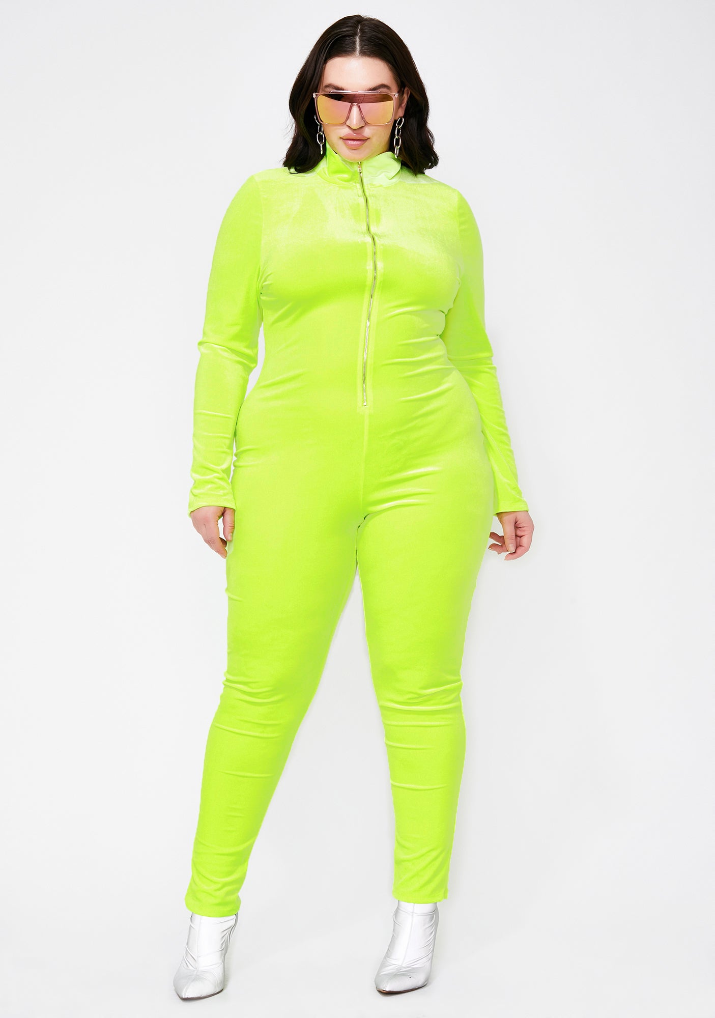 Yellow Plus Size Velvet Catsuit – Dolls Kill