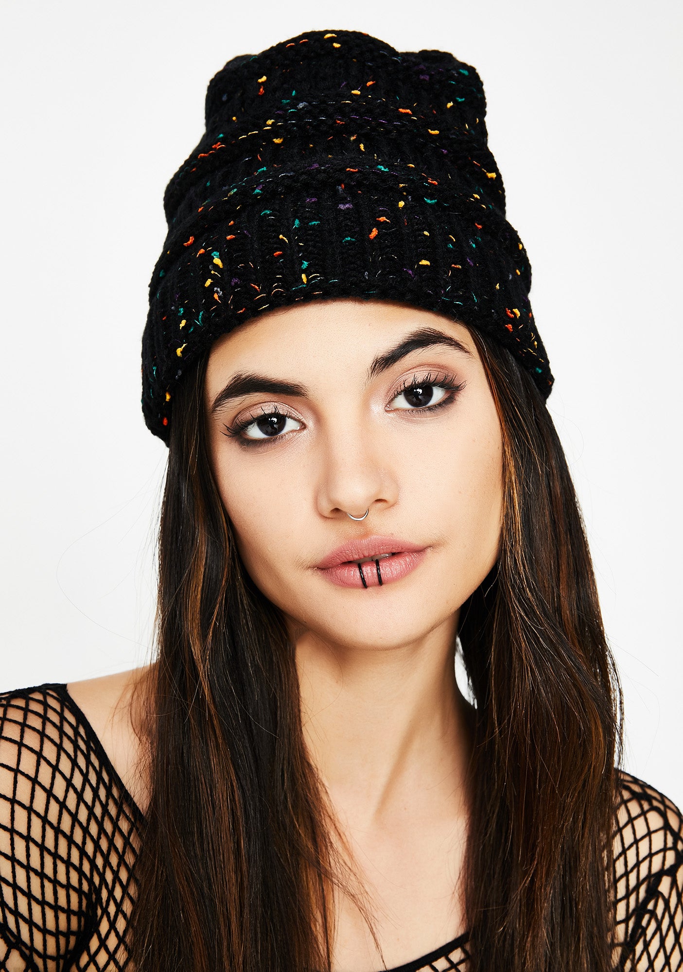 Rainbow Detail Knit Beanie – Dolls Kill