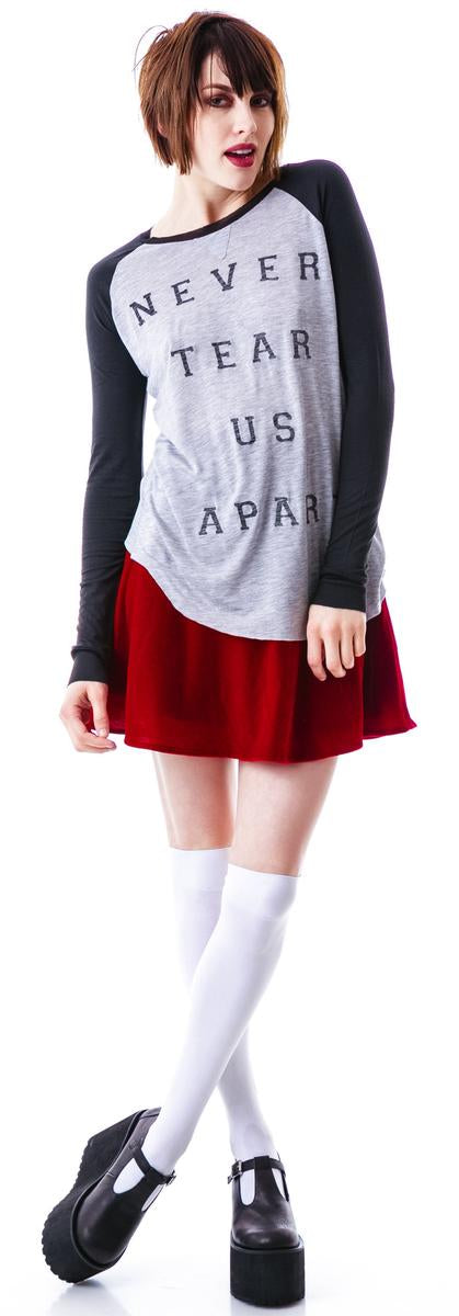 Never Tear Us Apart Loose Fit Long Sleeve Tee – Dolls Kill