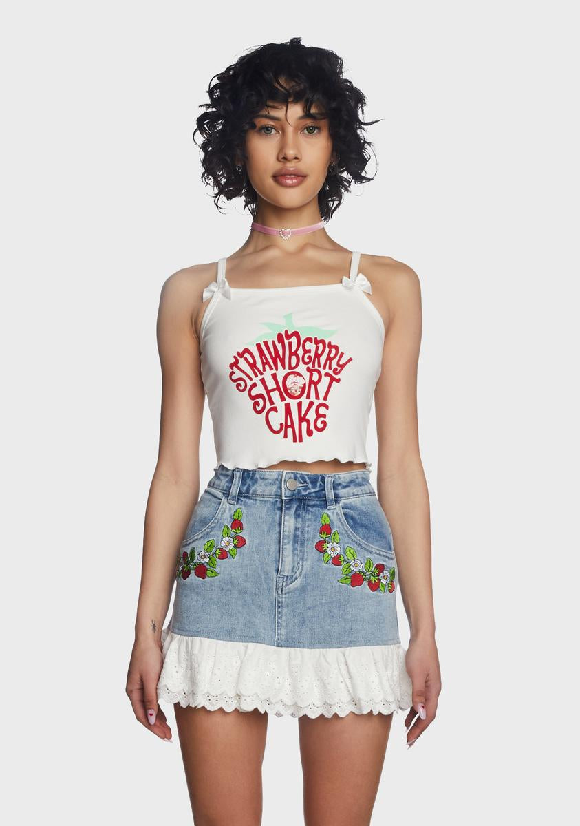 Dolls Kill x Strawberry Shortcake Scratch And Sniff Graphic Crop Tank ...