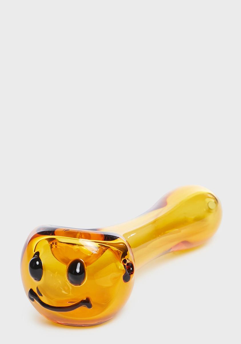 A Shop of Things Smile Face Glass Pipe - Yellow – Dolls Kill