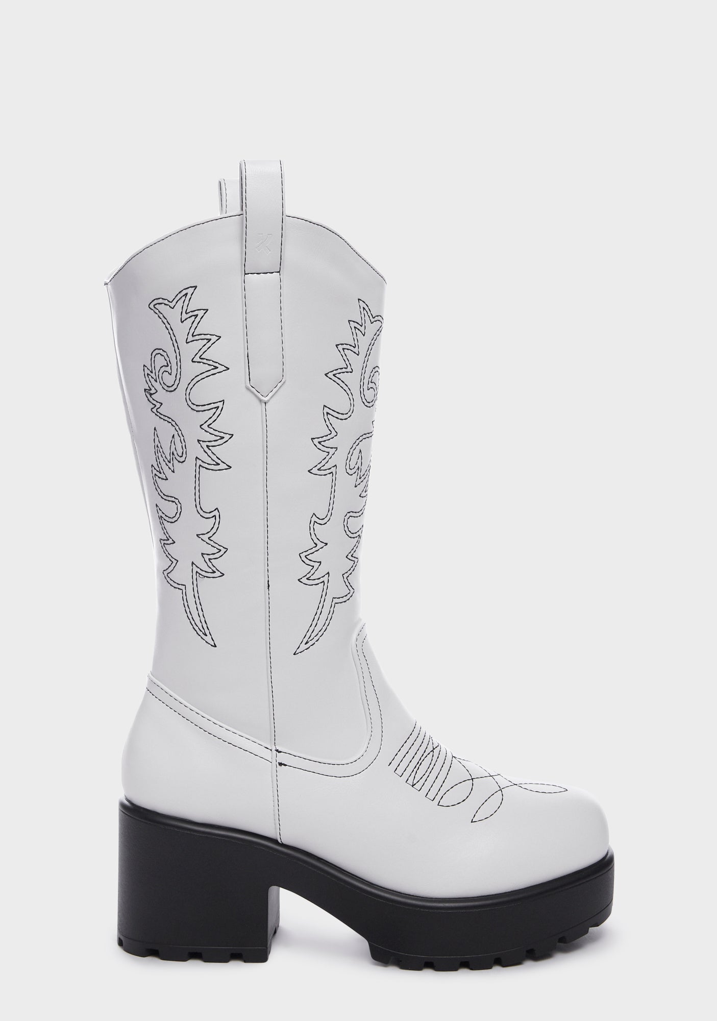Koi Footwear Wintu Chunky Western Boots - White – Dolls Kill
