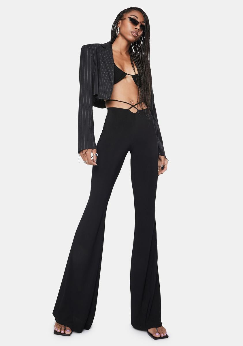 Flare Knit Pant Set - Black – Dolls Kill