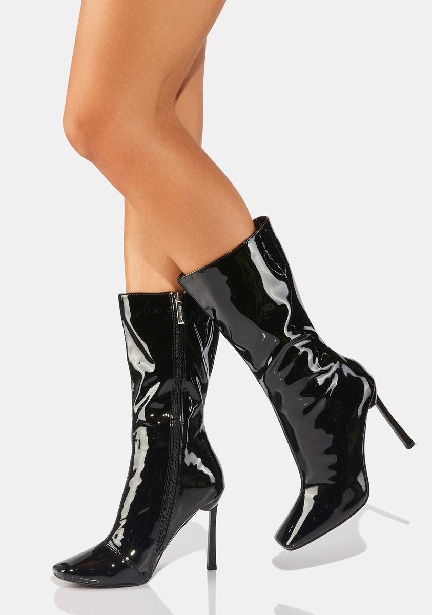 Stiletto Booties With Side Zip Closures - Black – Dolls Kill