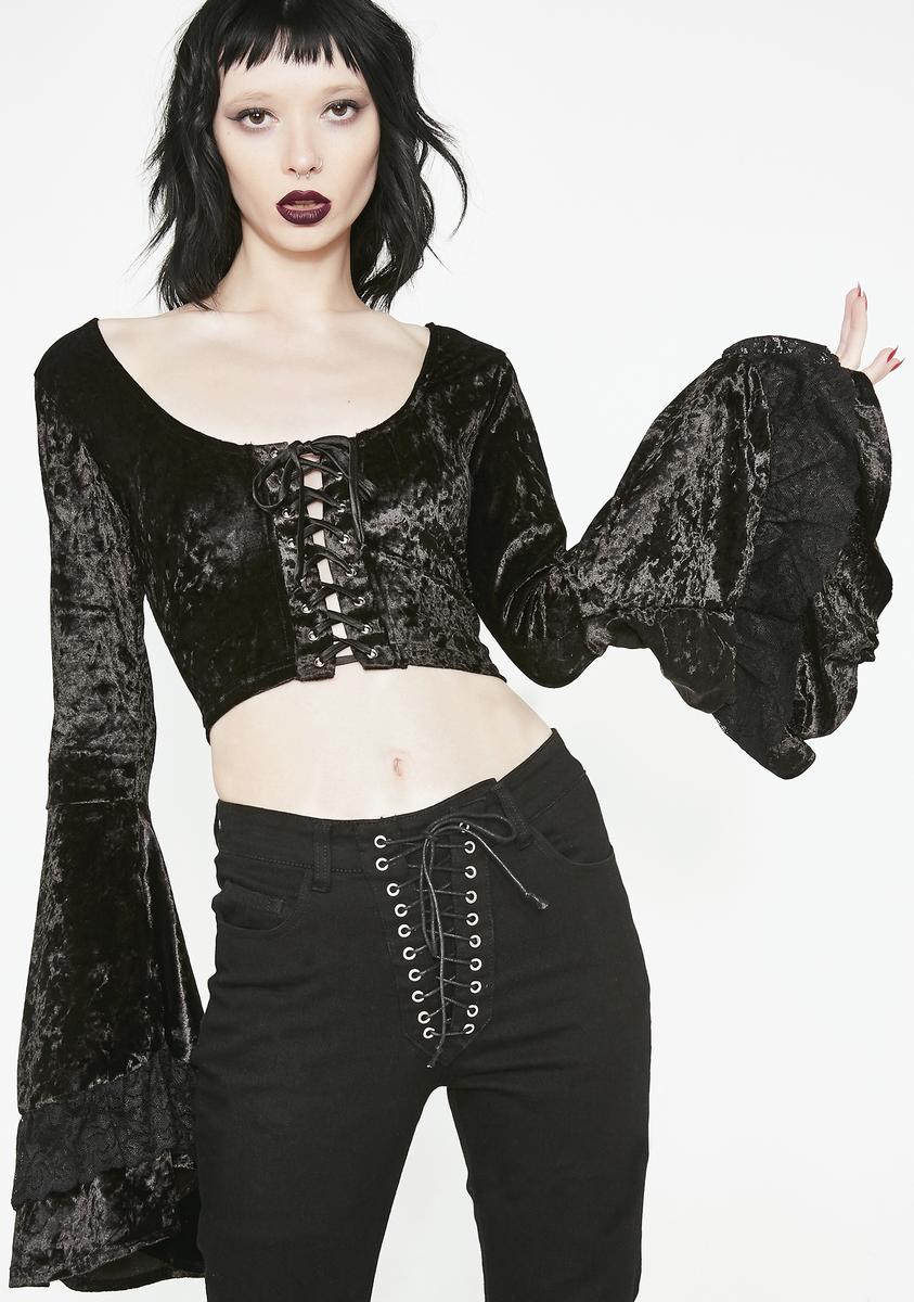 Current Mood Crazed Mystic Bell Sleeve Top – Dolls Kill
