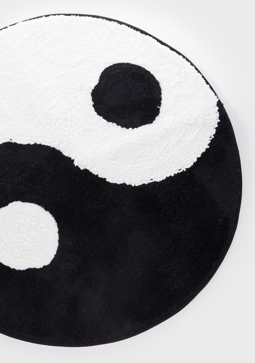 Yin Yang Shaped Rug - White/Black – Dolls Kill