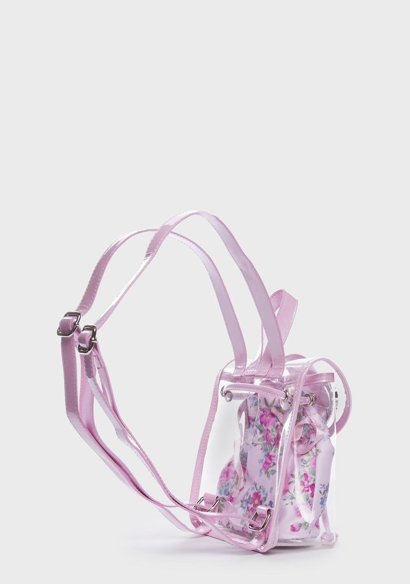 Sugar Thrillz Clear Vinyl Rhinestone Heart Backpack - Clear/Pink – Dolls Kill