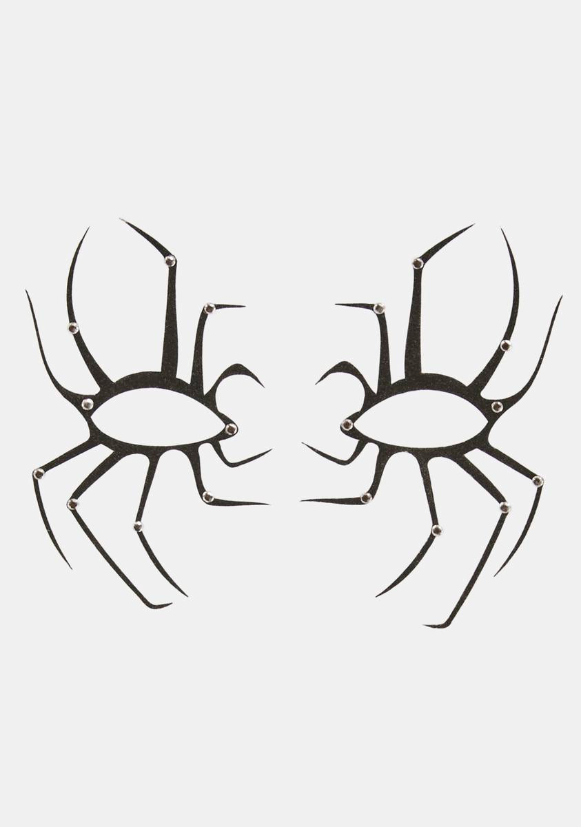 Glitter Spider Eye Stickers - Black – Dolls Kill