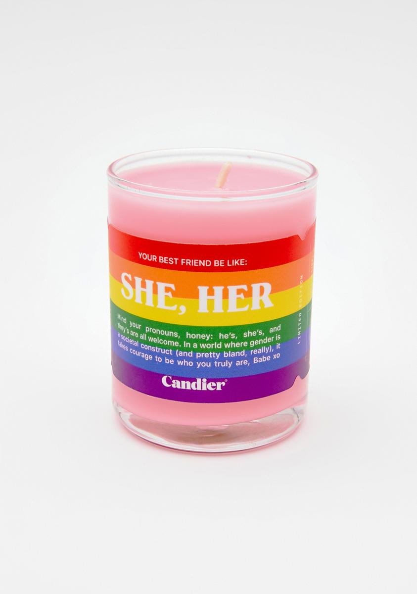She Her Pride Limited Edition Mini Candle – Dolls Kill