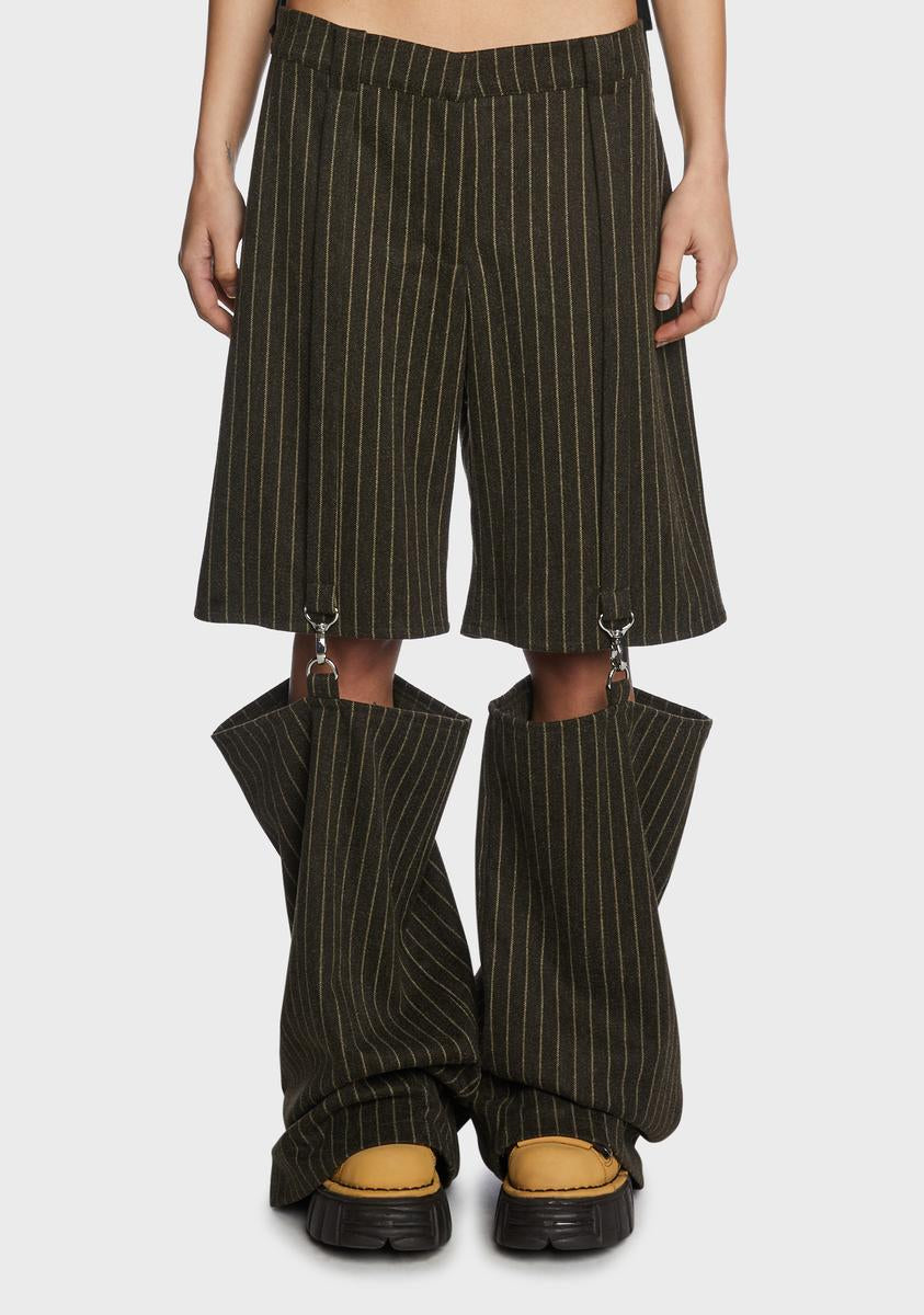 The Ragged Priest Detachable Leg Pinstripe Pants - Black/White – Dolls Kill