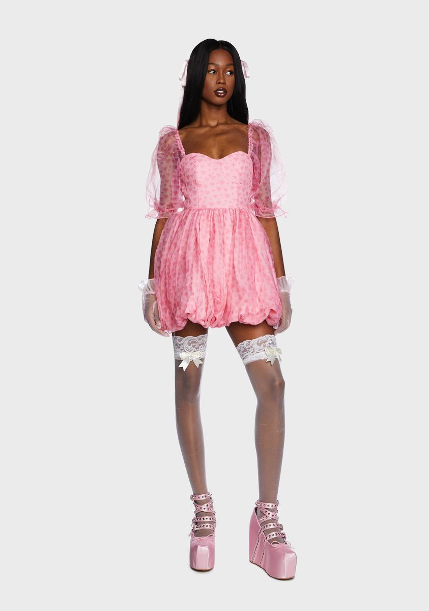 Sheer Mesh Ruffle Gloves - Pink – Dolls Kill