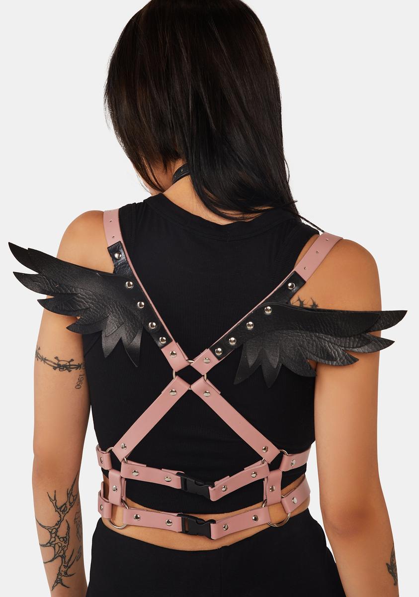 Punk Rave Vegan Leather Wing Harness - Pink – Dolls Kill