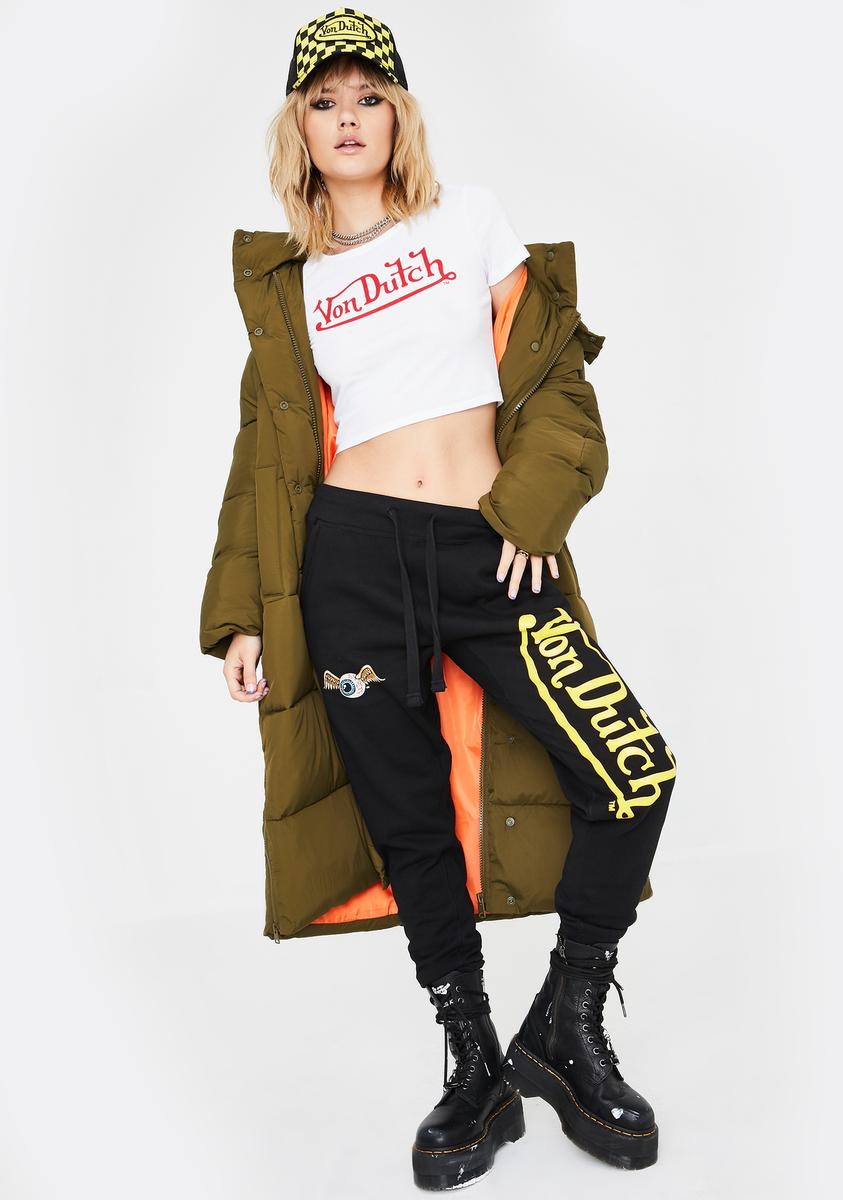 Von Dutch White N Red Von Dutch Crop Tee – Dolls Kill