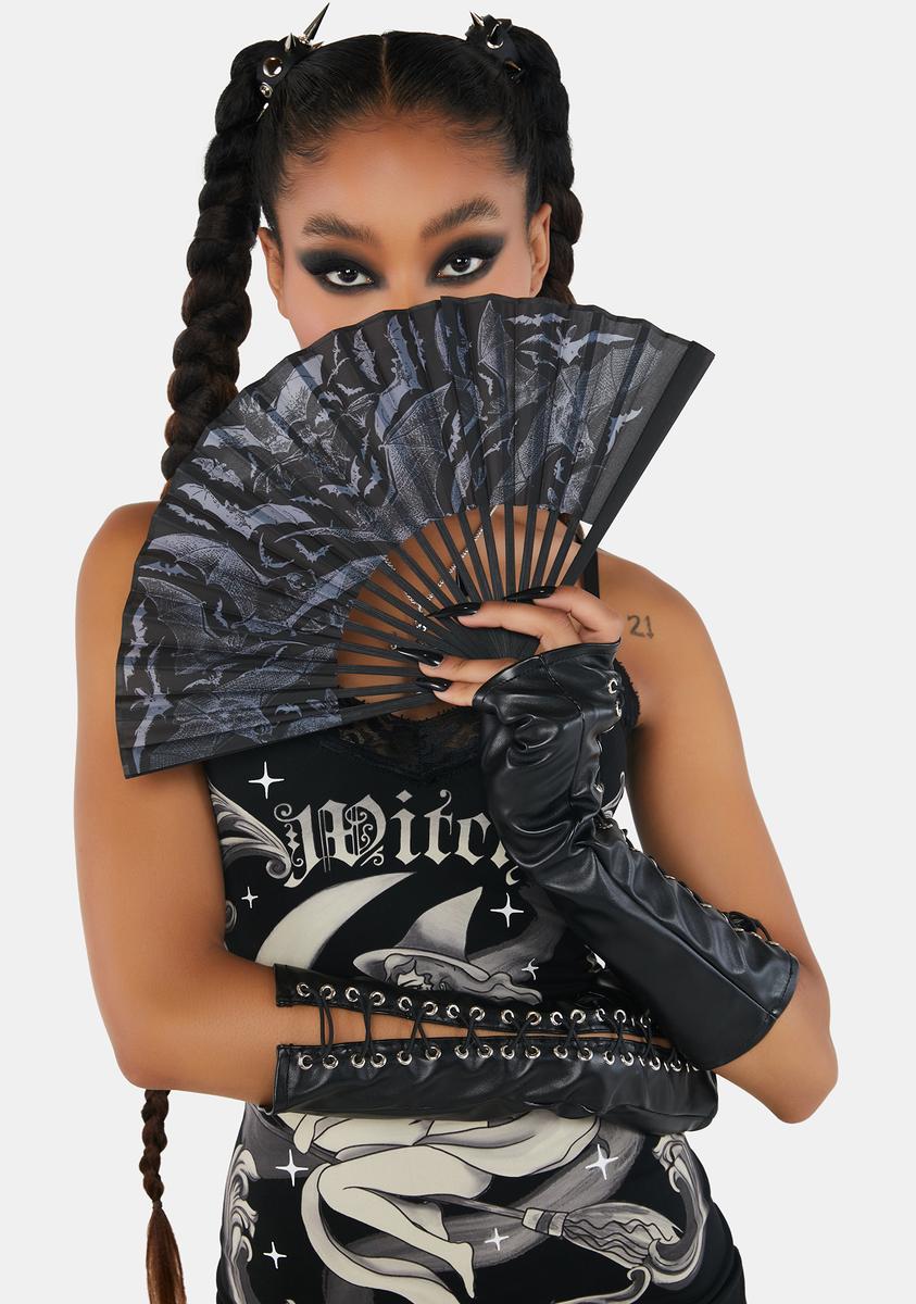 Kreepsville 666 Vampire Bats Fabric Fan - Black – Dolls Kill