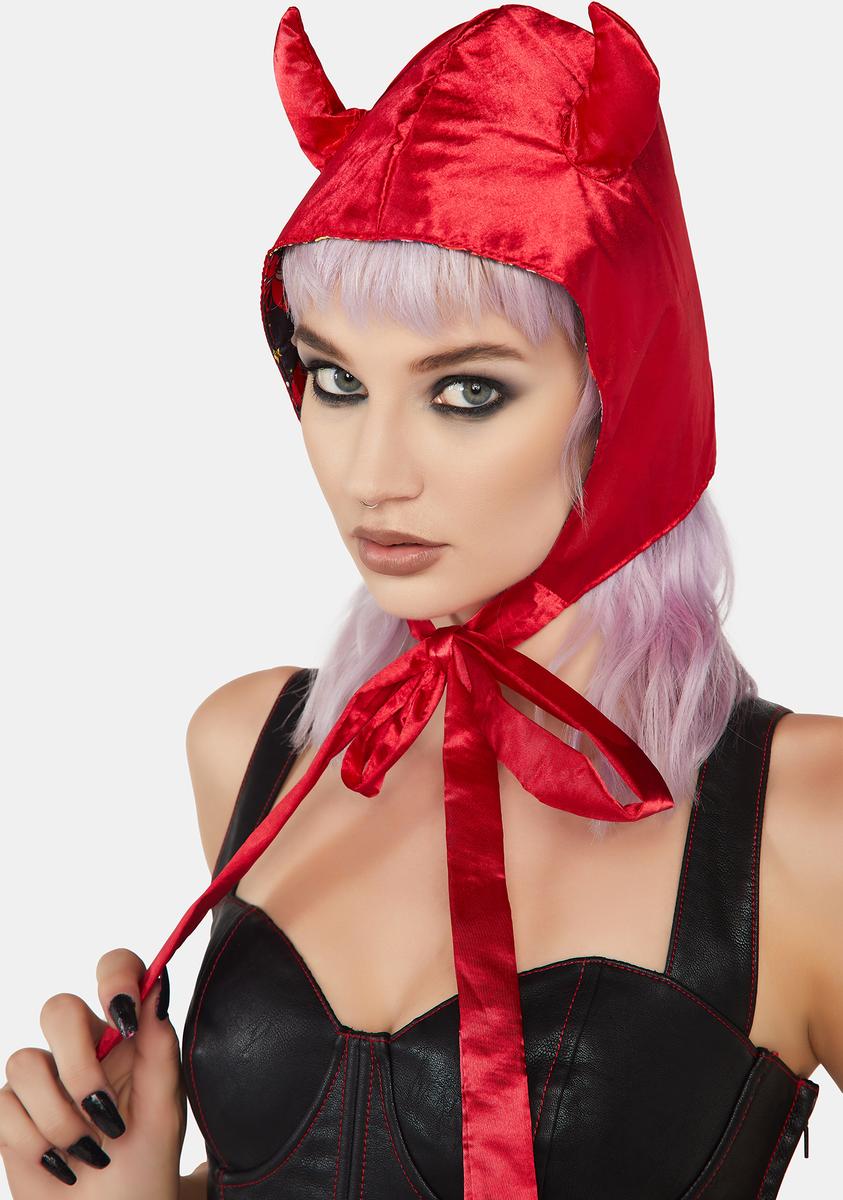 Dolls Kill x Hot Stuff Casper Satin Devil Bonnet - Red