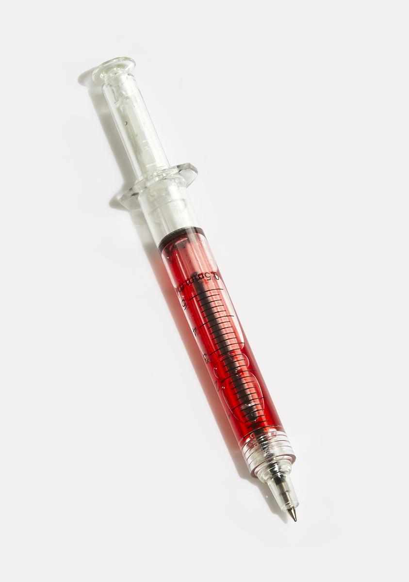 Blood Syringe Writing Pen - Red – Dolls Kill