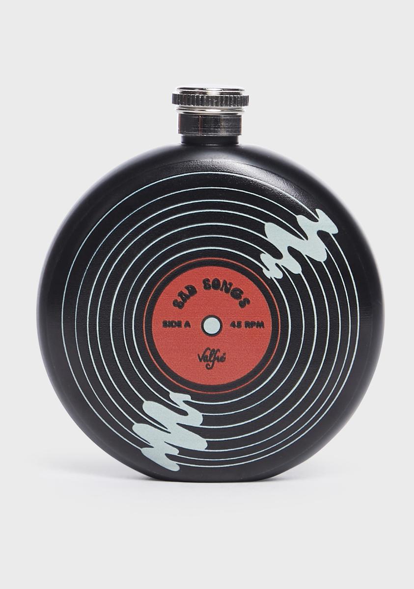 Valfre Music Record Disc Flask - Black – Dolls Kill