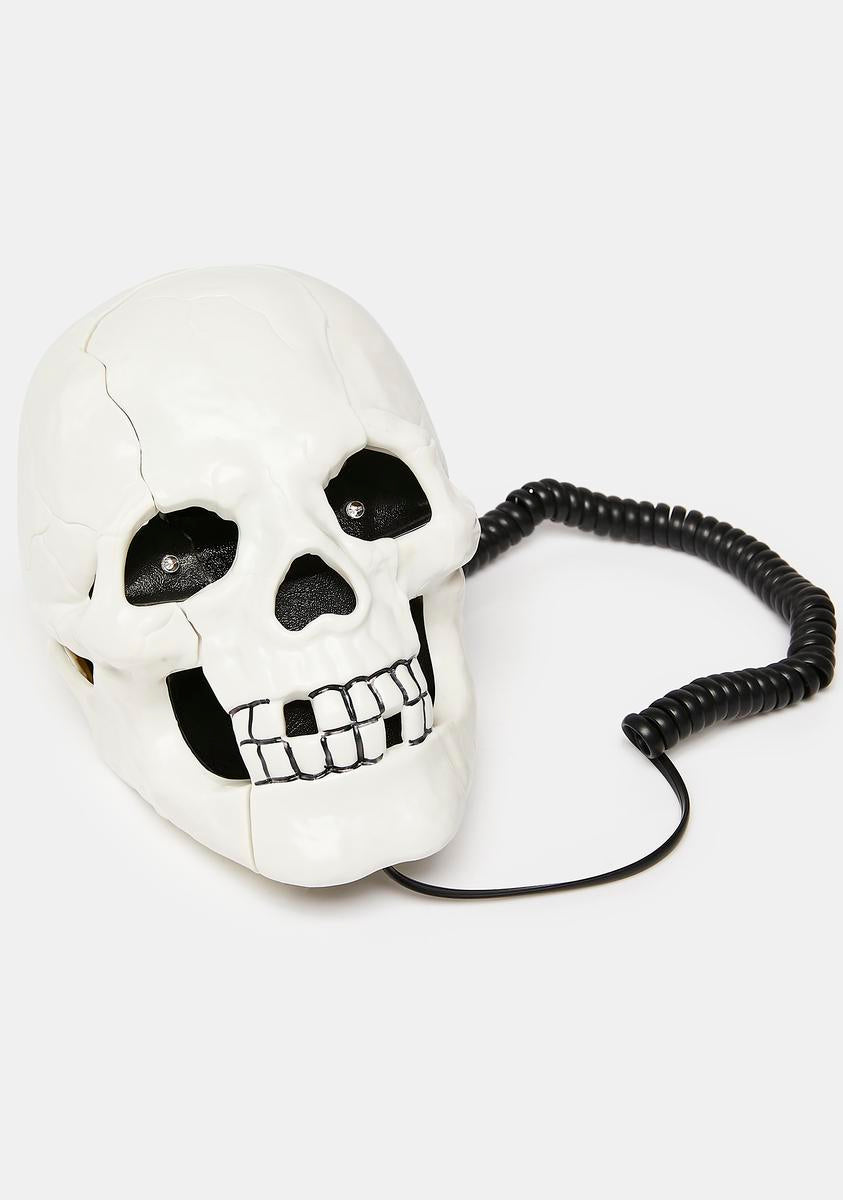 Skull Telephone - White – Dolls Kill