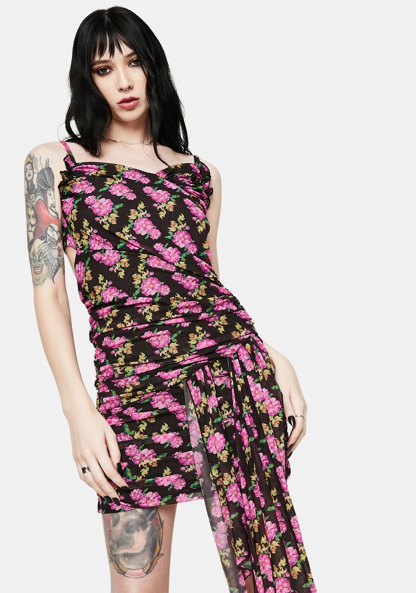 Kiki Riki Floral Wrap Tie Mini Dress – Dolls Kill
