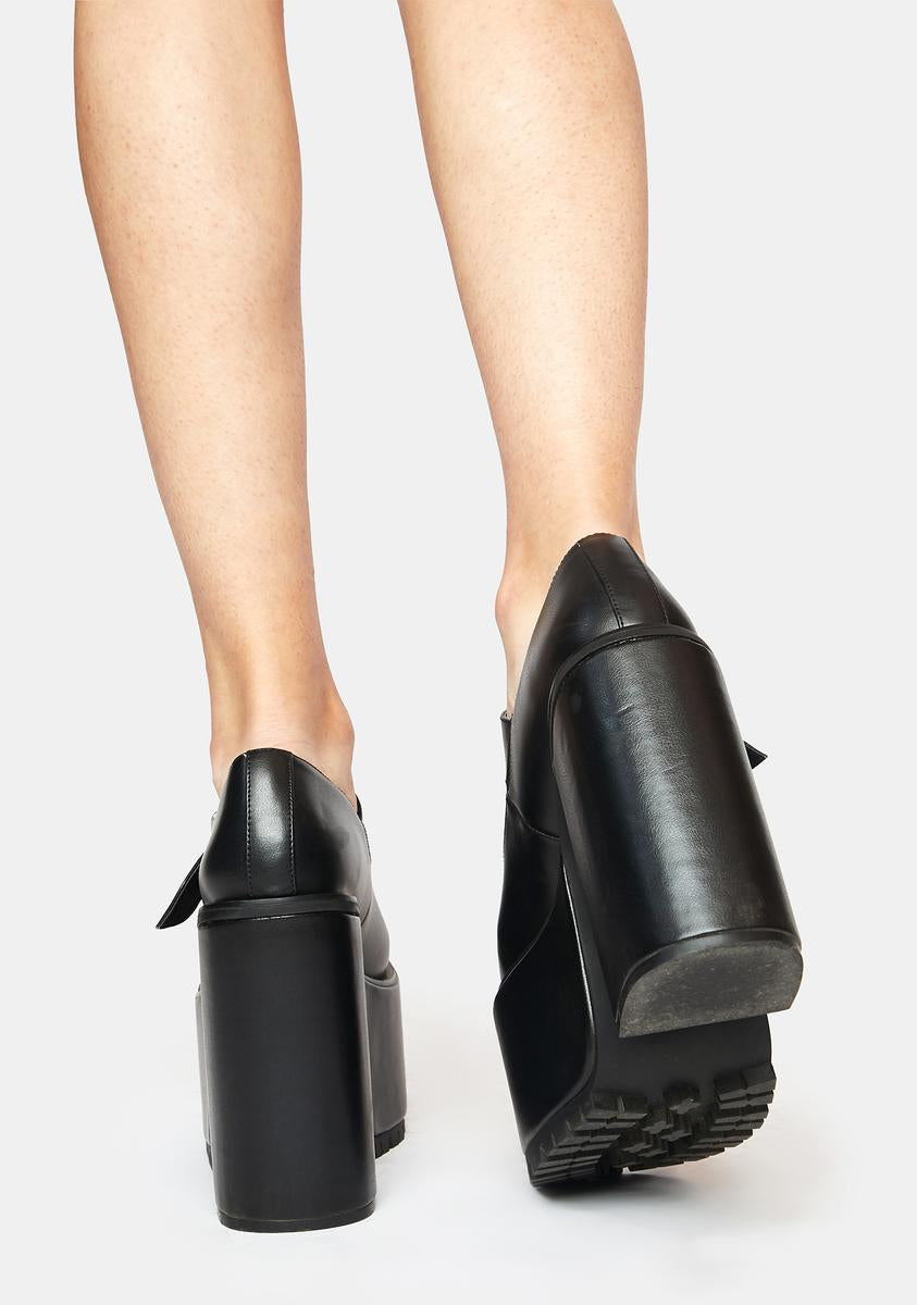 Current Mood Faux Leather Buckle Strap Platform Mary Janes Dolls Kill