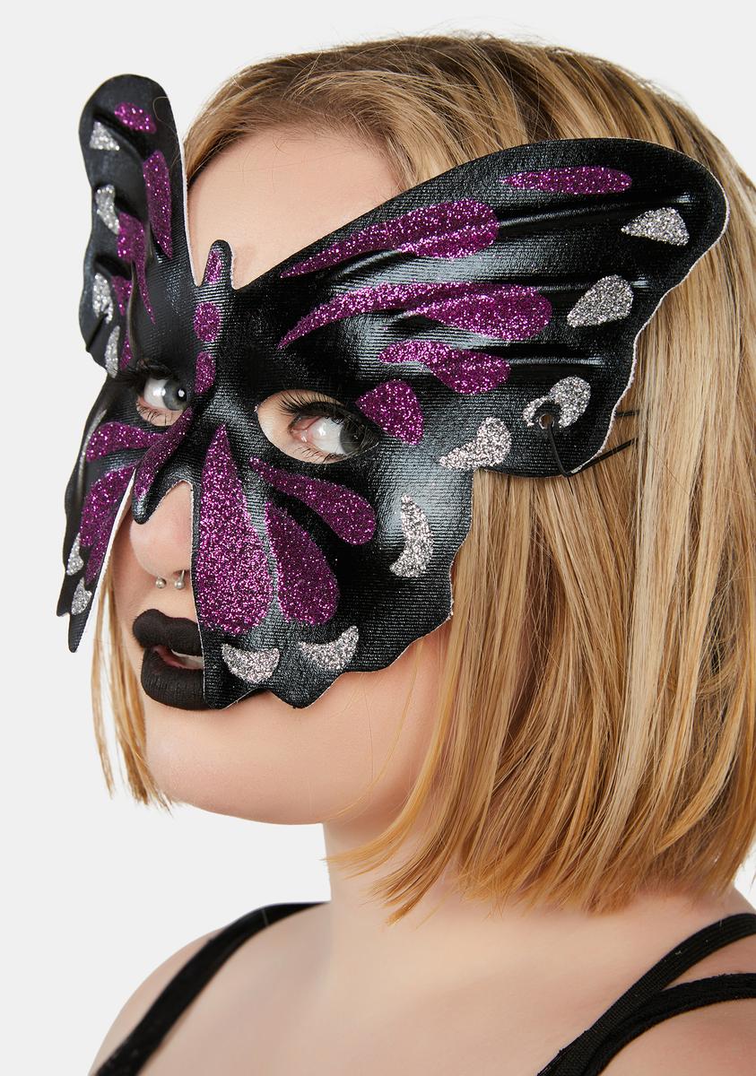 Glitter Butterfly Mask - Black – Dolls Kill