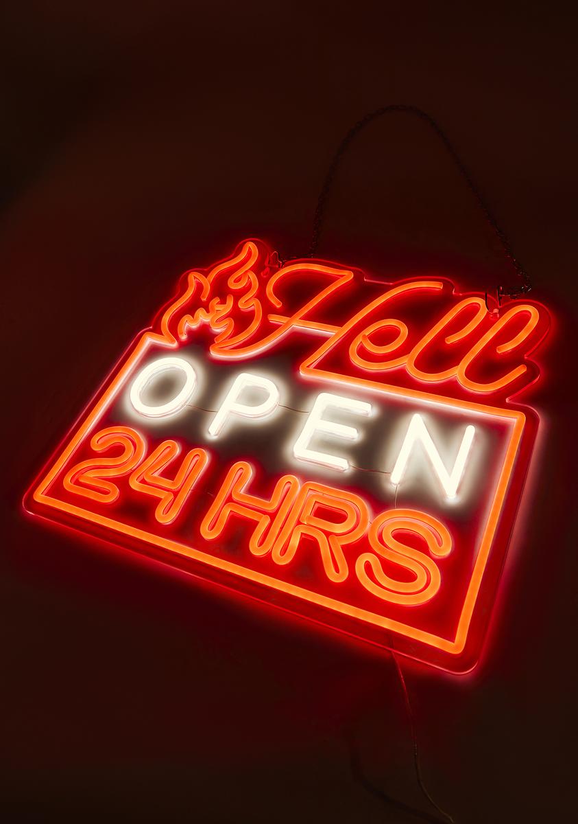 Dolls Home Hell Open Neon Sign - Red/White – Dolls Kill