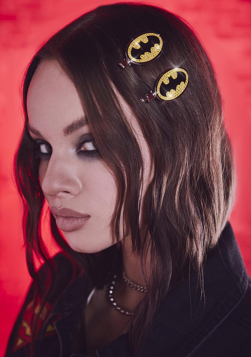 Dolls Kill x DC Comics Rhinestone Batman Hair Clips - Multi