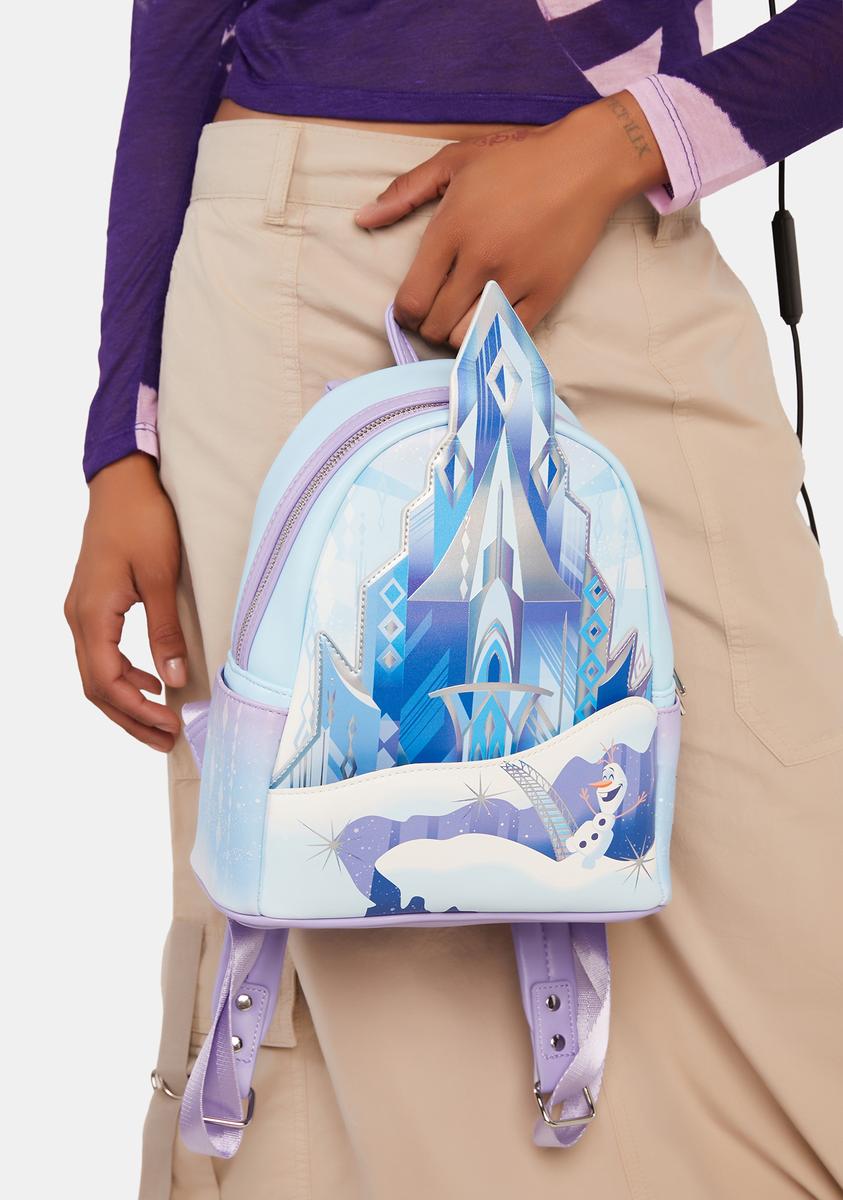 Loungefly Elsa Frozen Castle Mini Backpack - Purple/Blue#N##N# – Dolls Kill