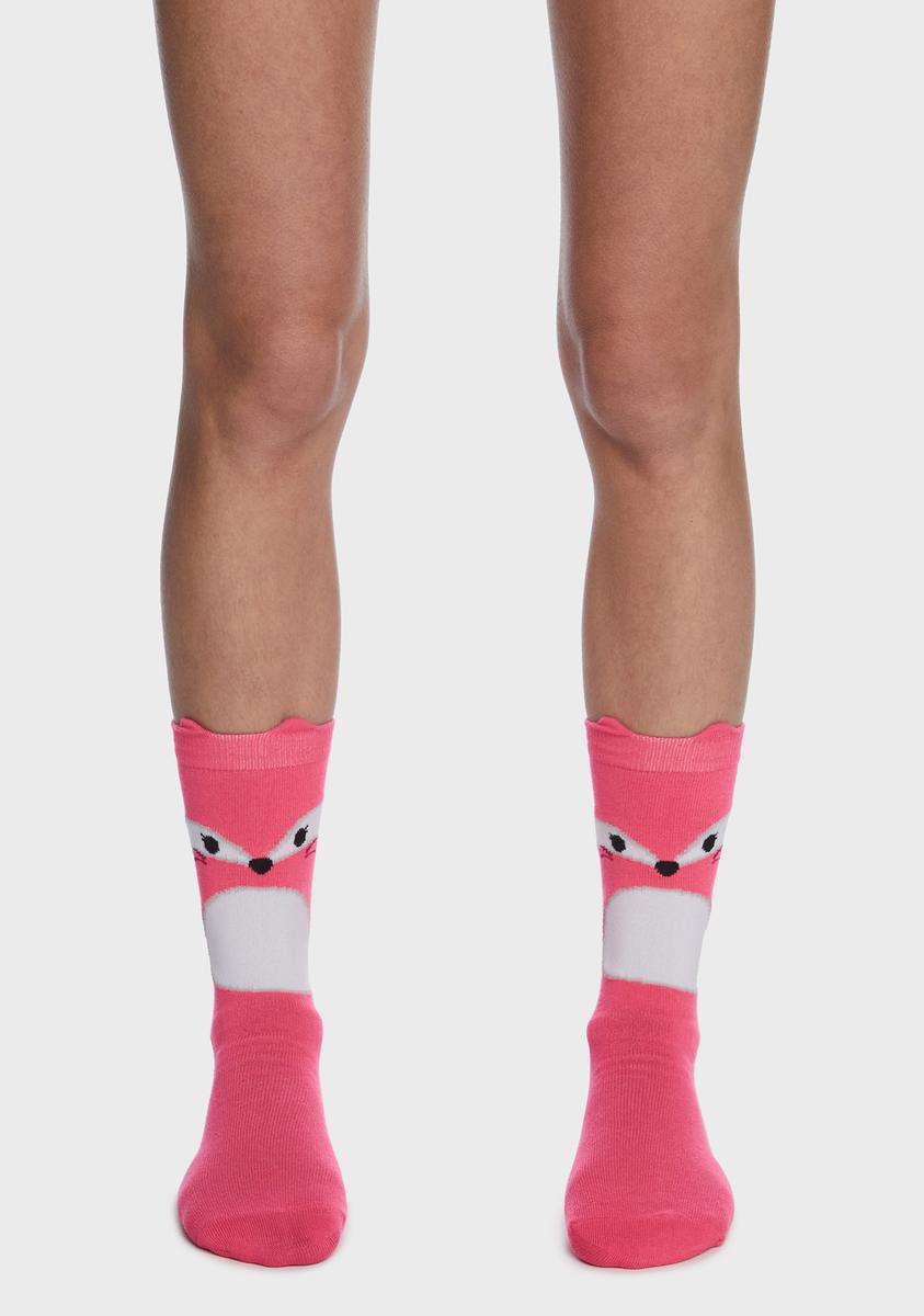 Squishmallows Fifi The Fox Crew Socks - Pink – Dolls Kill