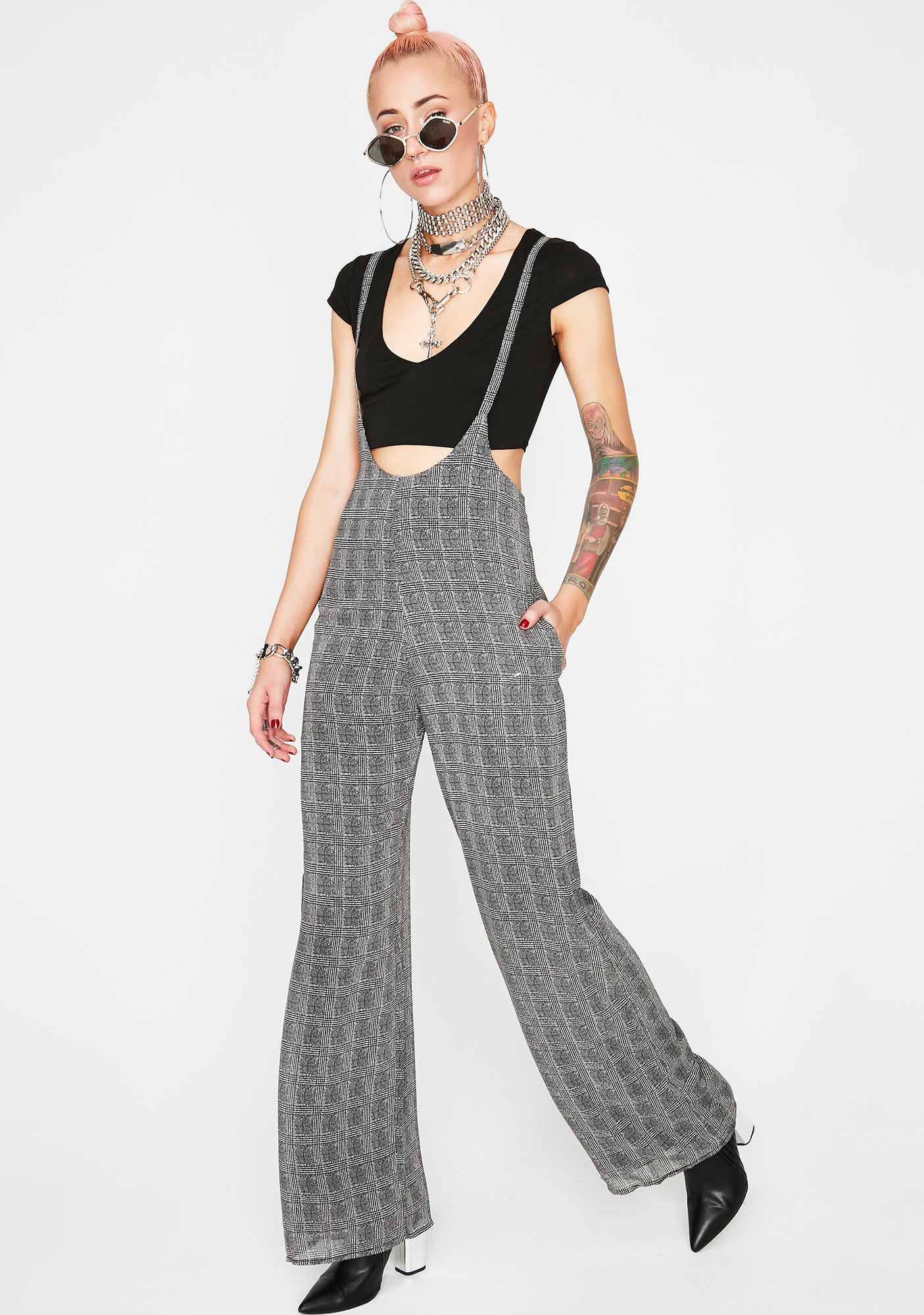 Plaid Jumper Jumpsuit – Dolls Kill