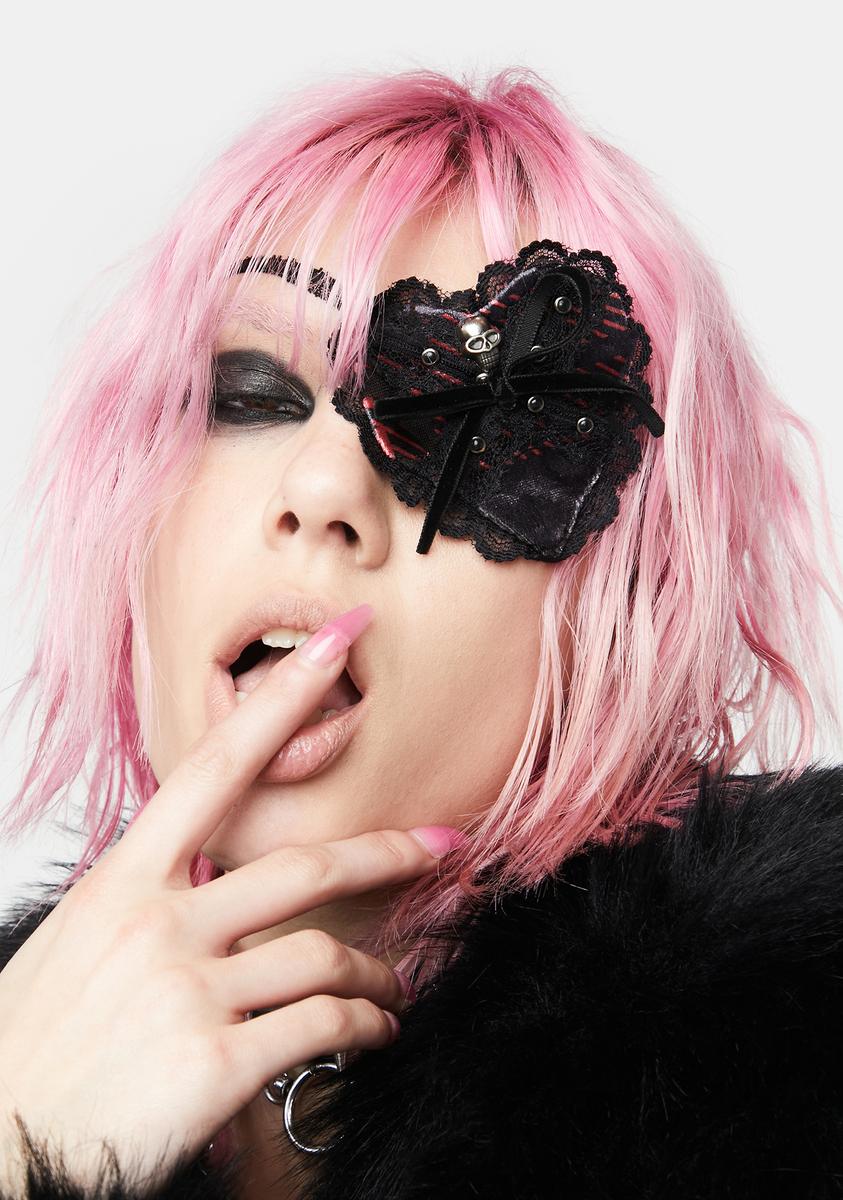 Punk Rave Heart Shaped Eye Mask Patch - Black/Red – Dolls Kill
