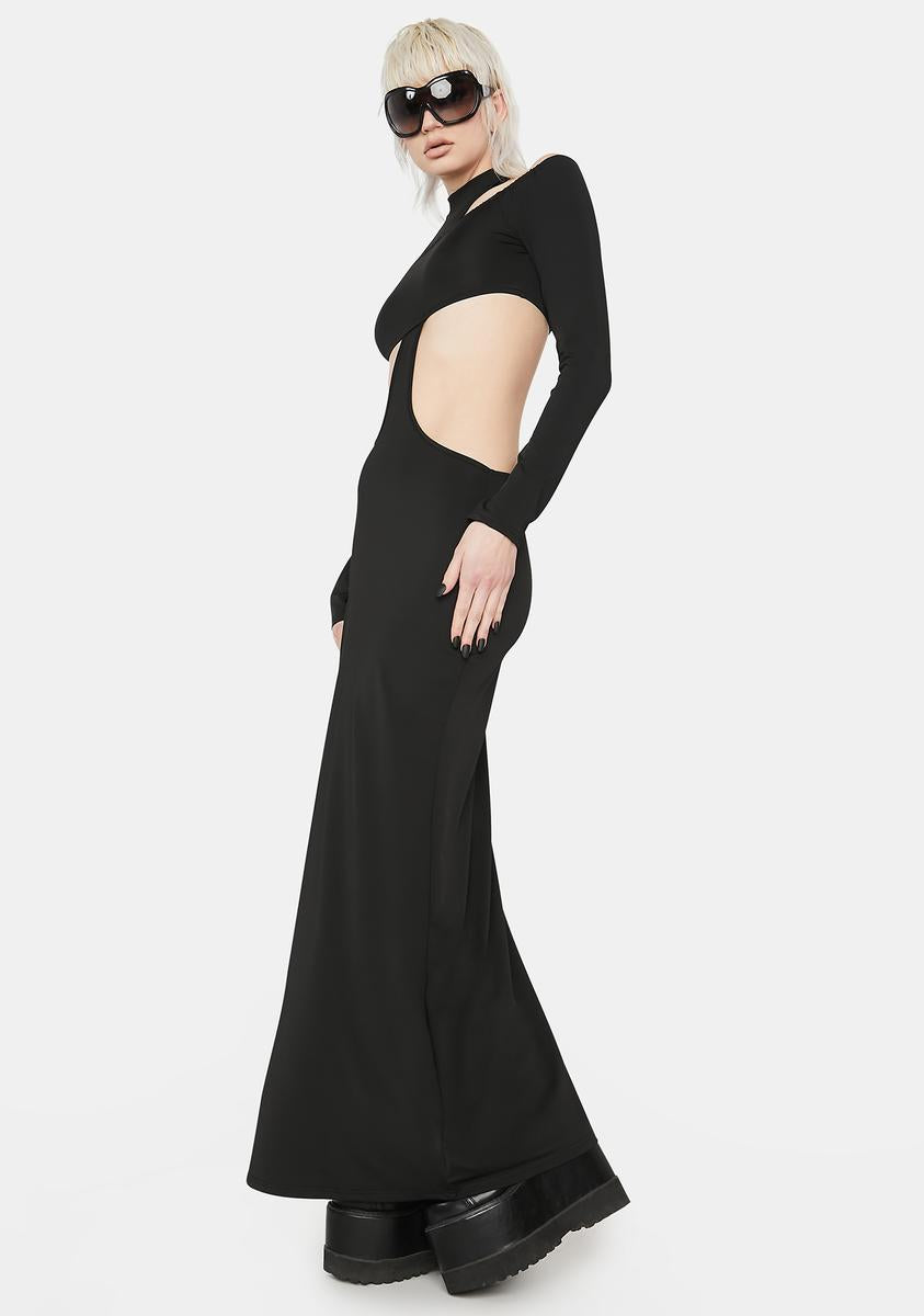 Cut Out Off The Shoulder Maxi Dress Black Dolls Kill