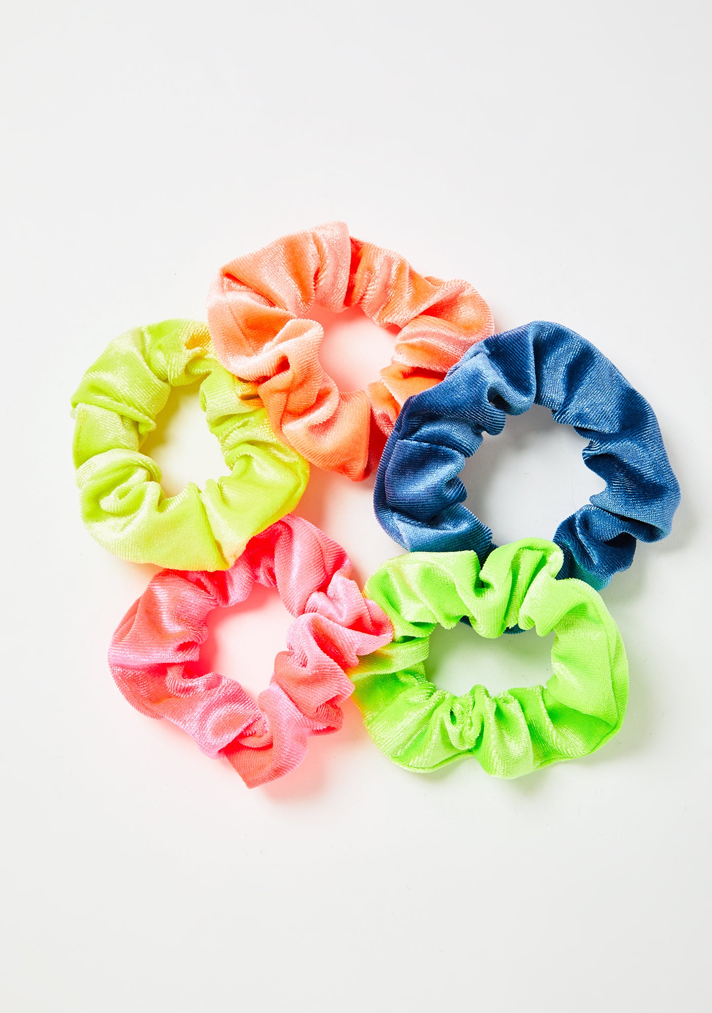 Five Pack Neon Scrunchie Set -Rainbow – Dolls Kill