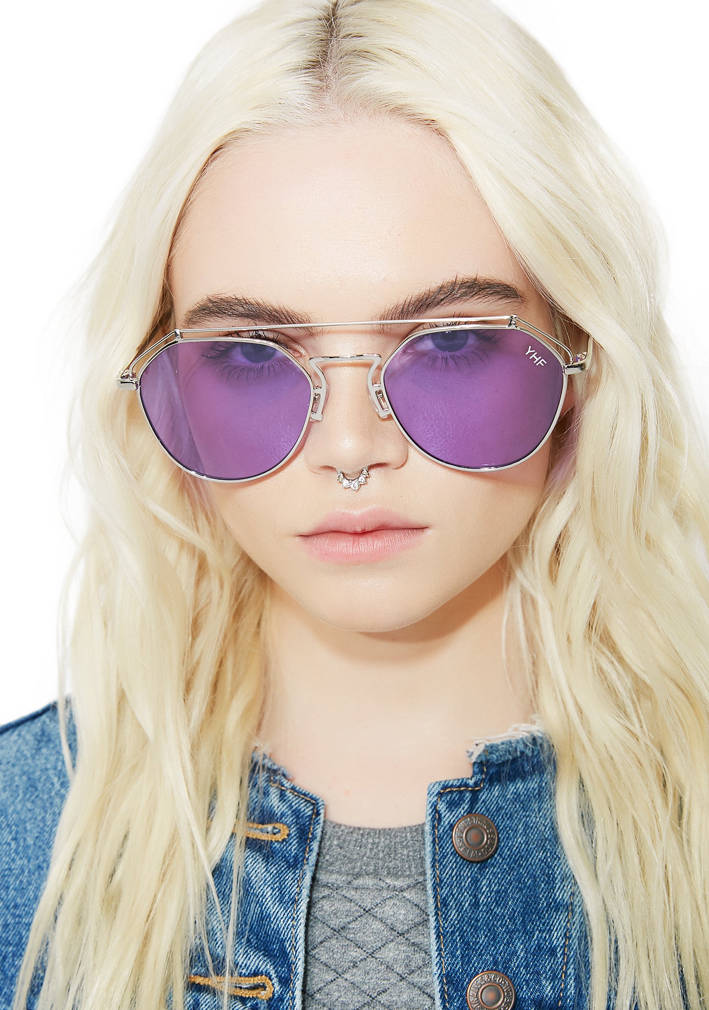 Lilac Stephanie Transparent Sunglasses – Dolls Kill