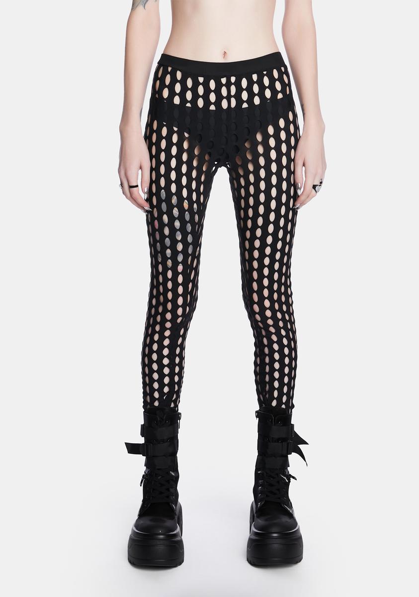 Cut Out Net Leggings - Black – Dolls Kill